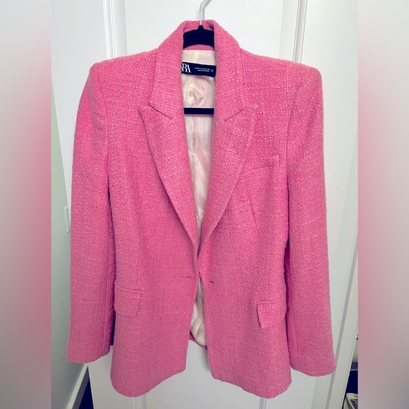Jackets & Coats | Zara Pink Blazer Xs | Poshmark